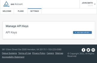 Obtaining an axe DevTools Linter SaaS API Key | Deque Docs