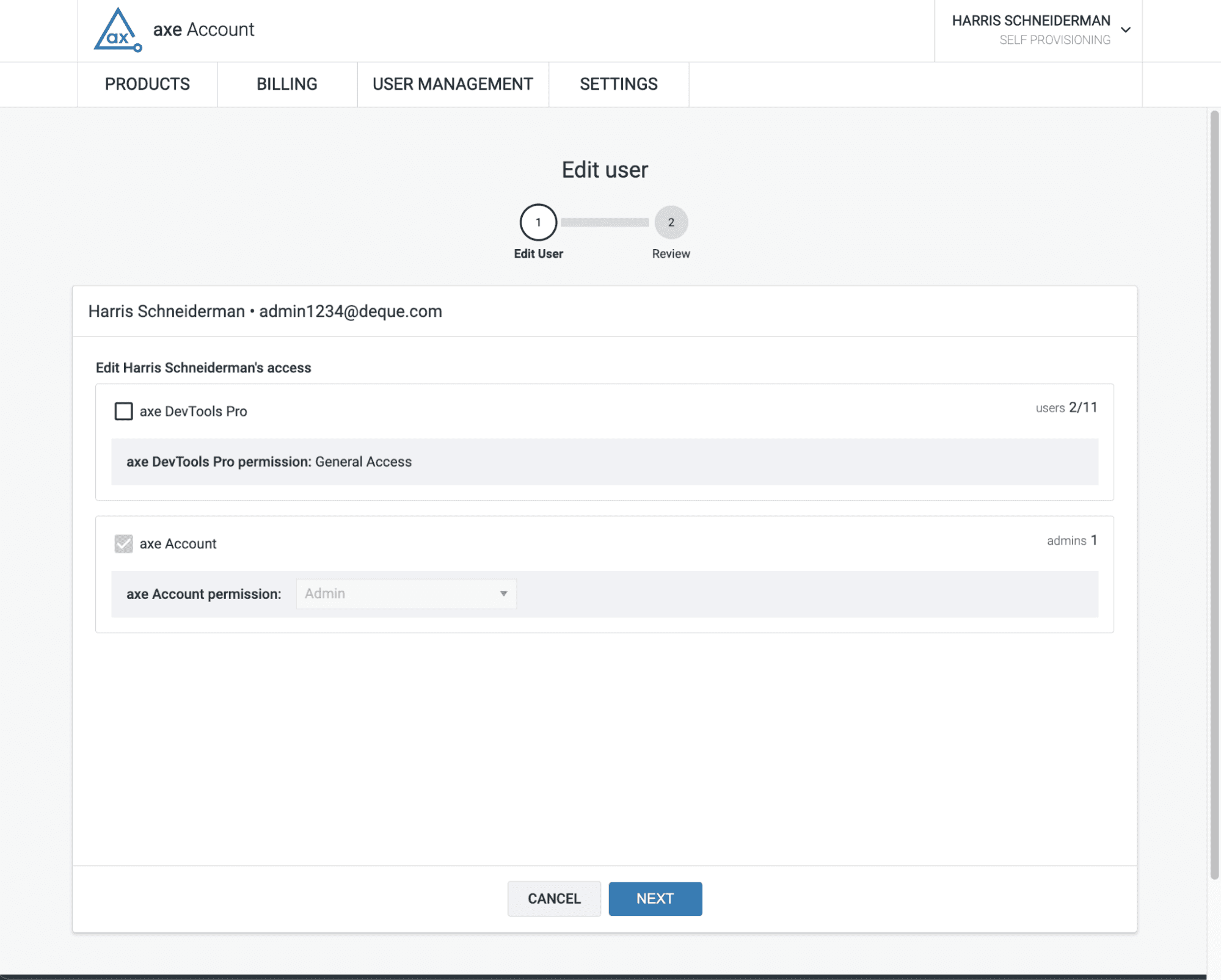 Using the axe Account Portal | Deque Docs