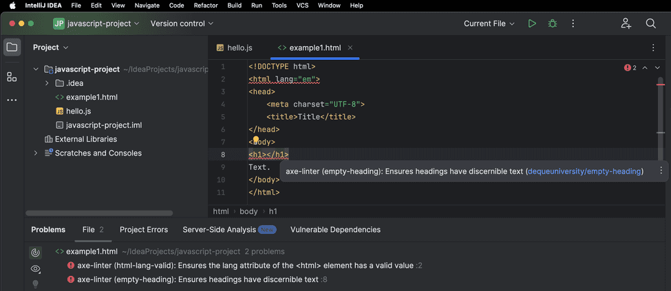 Using The Axe Linter Plugin With Jetbrains Ides Deque Docs
