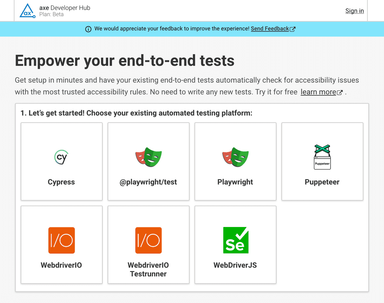 Get Started with axe Developer Hub | Deque Docs